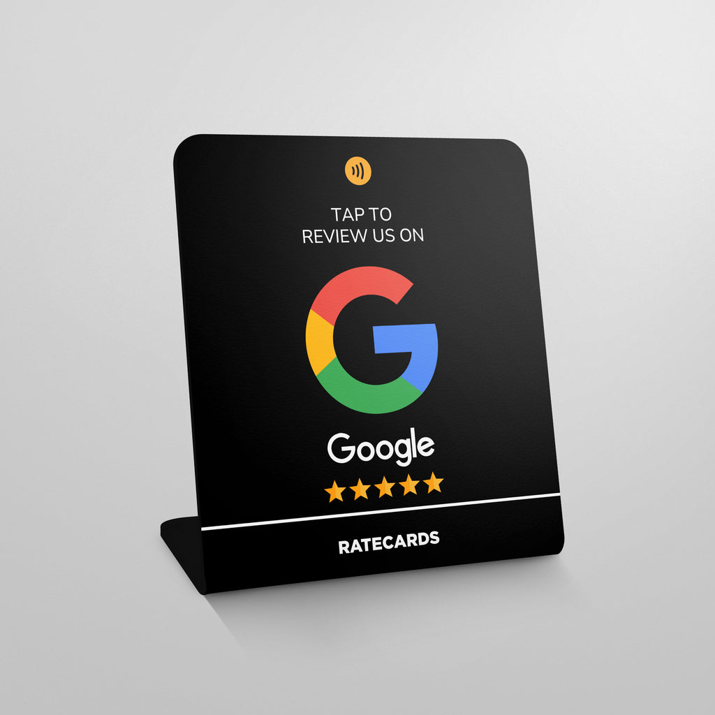 Google Review Stand | RATECARDS™ | In Premium Black