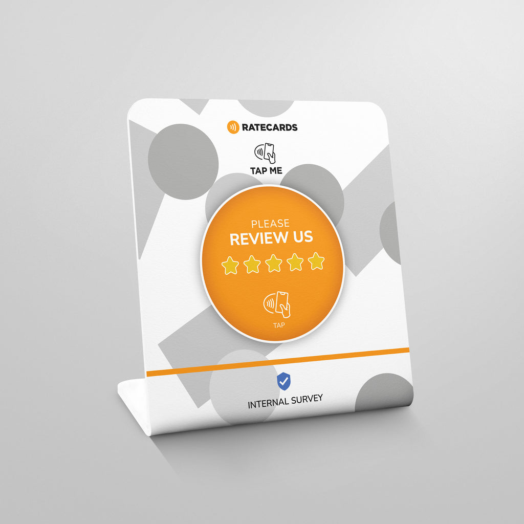 Internal Survey Stand | RATECARDS™ | Get more discrete feedback