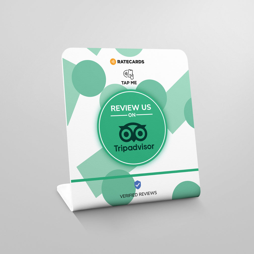 Tripadvisor review stand | RATECARDS™ | Get more Tripadvisor reviews